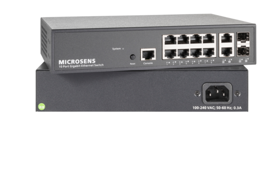 MICROSENS - 10-Port GbE Desktop Switch