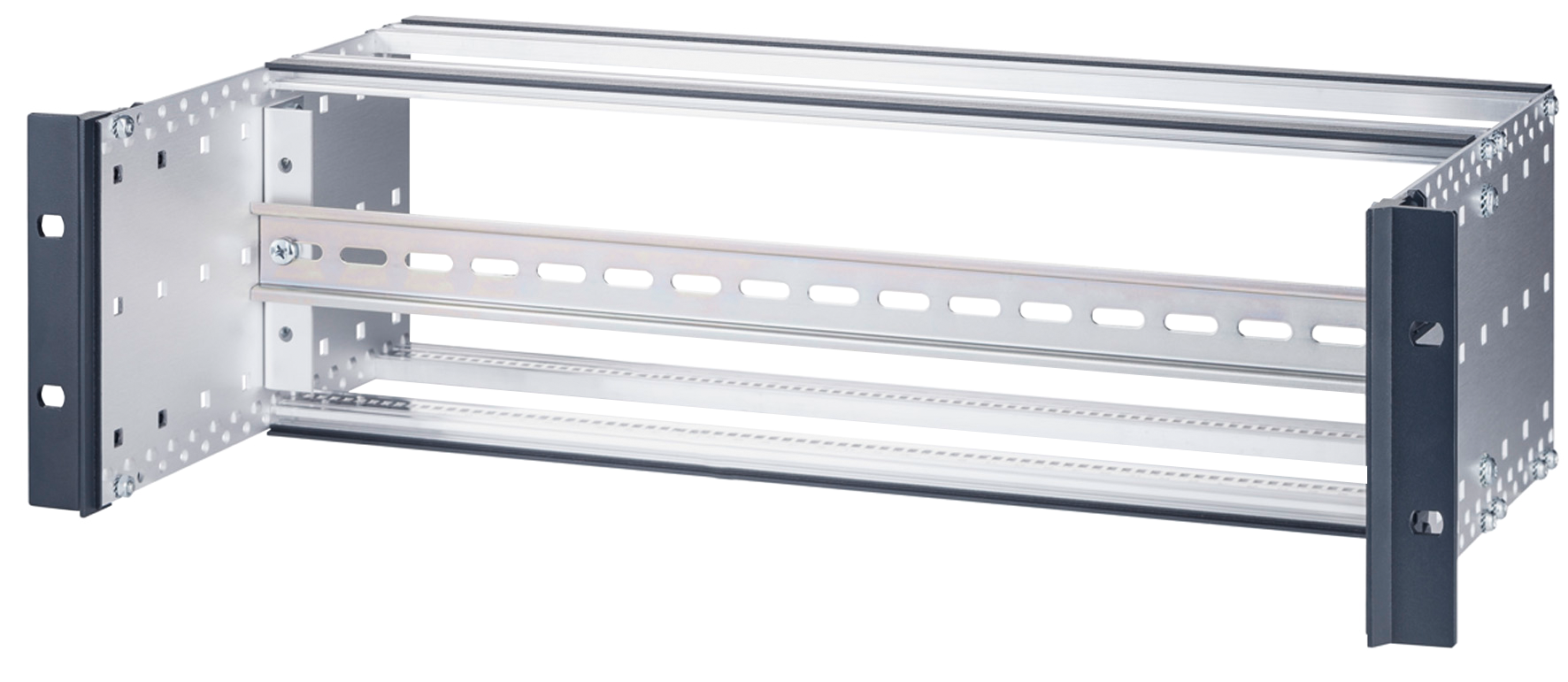 MICROSENS - 19" Aluminium Chassis with integrated 35mm DIN Rail